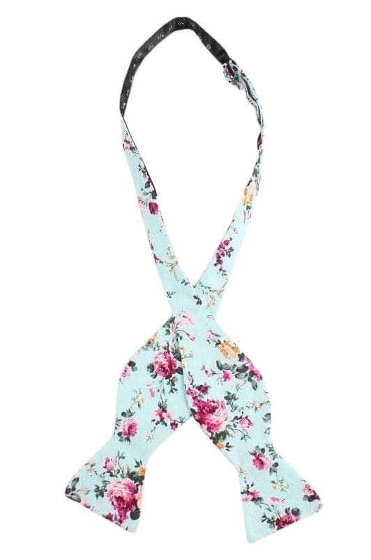 Turquoise Floral Bow Tie Self Tie (AZURE) MYTIESHOP